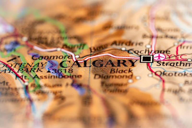 Calgary, Canada Highlighted on a World Map Stock Photo - Image of atlas ...