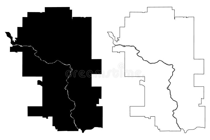Calgary City Canada, Alberta Province Map Vector Illustration, Scribble ...