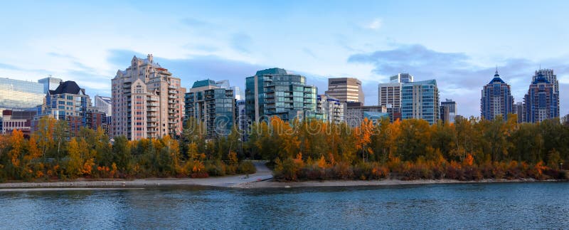 Calgary City Skyline during Autumn Time in Canada Stock Photo - Image ...