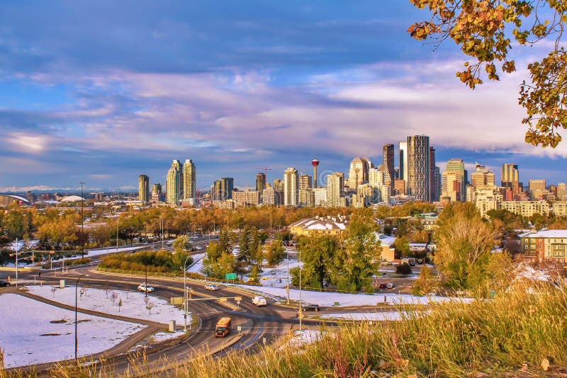 Calgary City Views in the Winter Stock Photo - Image of architecture ...