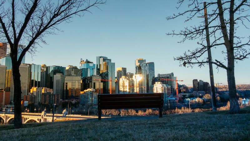 Calgary Downtown Rotary Park Stock Photo - Image of tower, district ...