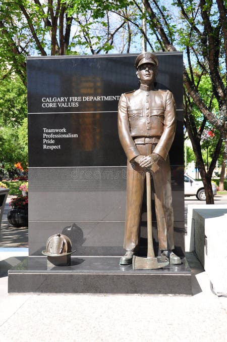 Calgary Fire Department Statue Editorial Image - Image of protection ...