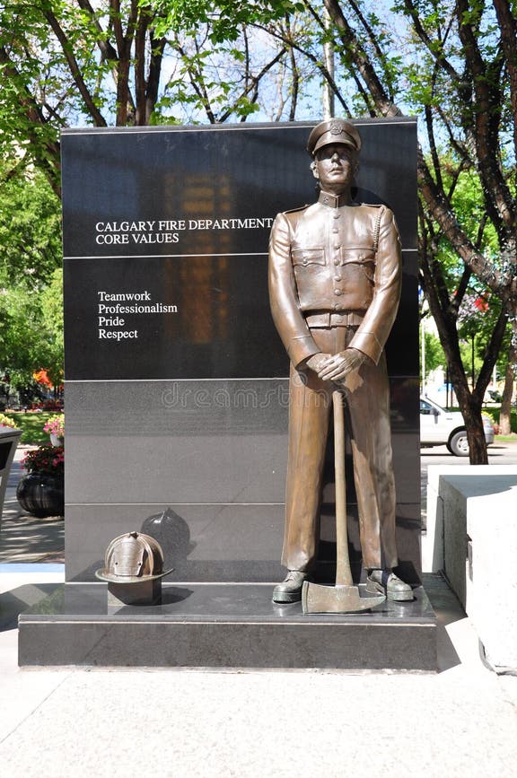 Calgary Fire Department Statue Editorial Image - Image of protection ...