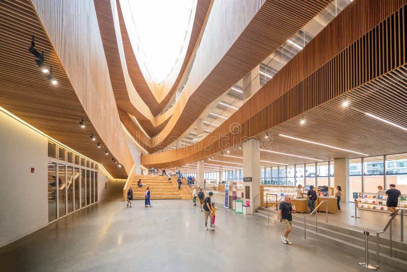 The Calgary Library Showing a Spacious, Modern Interior with Dramatic ...