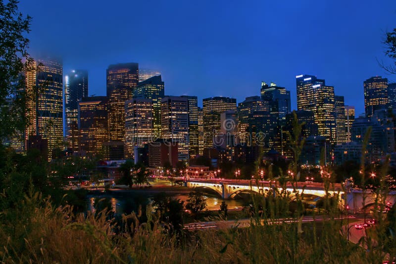 Calgary at Night stock image. Image of calgary, outdoors - 159481671