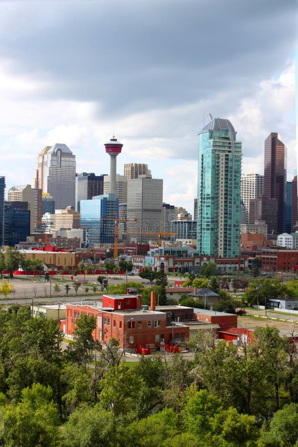 Calgary skyline in winter stock image. Image of canada - 7571481