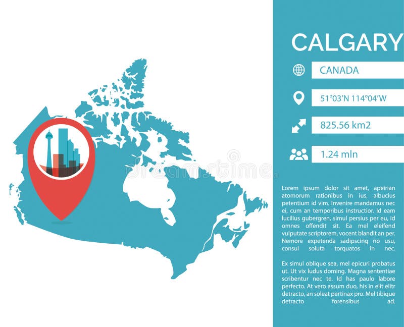Calgary Map Infographic Vector Isolated Illustration Stock Vector ...