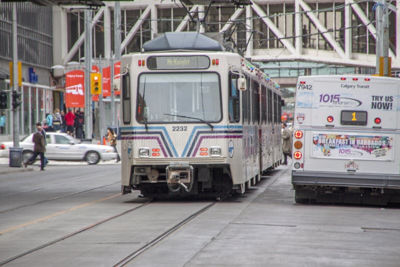 Calgary transit C-train editorial photography. Image of ctrain - 36228737