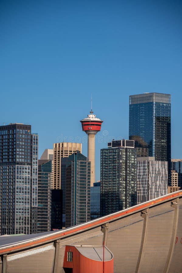 Calgary`s Modern Skyline during a Nice Fall Day Editorial Stock Image ...