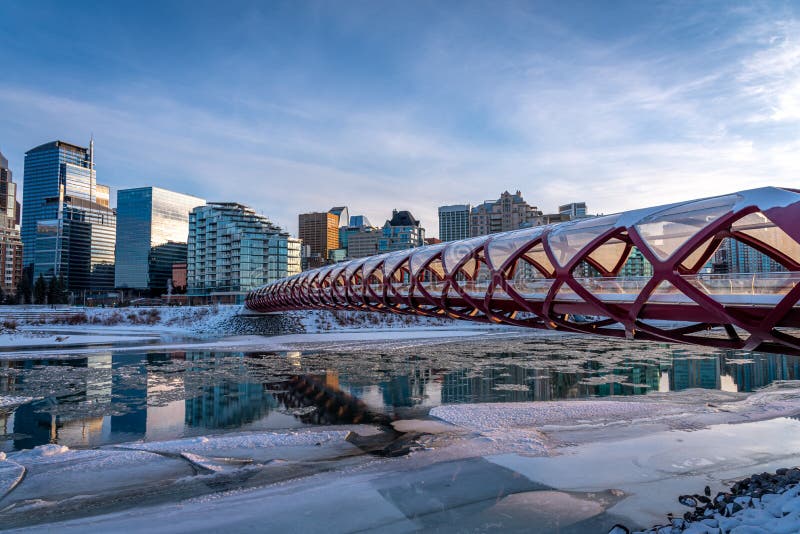 Calgary`s Skyline Along the Bow River Editorial Photography - Image of ...