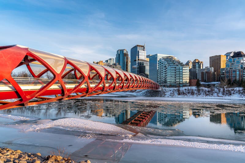 Calgary`s Skyline Along the Bow River Editorial Stock Image - Image of ...