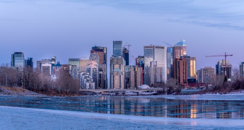 Calgary skyline in winter stock photo. Image of freezing - 135023872