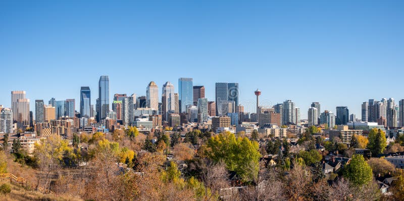 Calgary Urban Downtown in Autumn Stock Photo - Image of beautiful ...