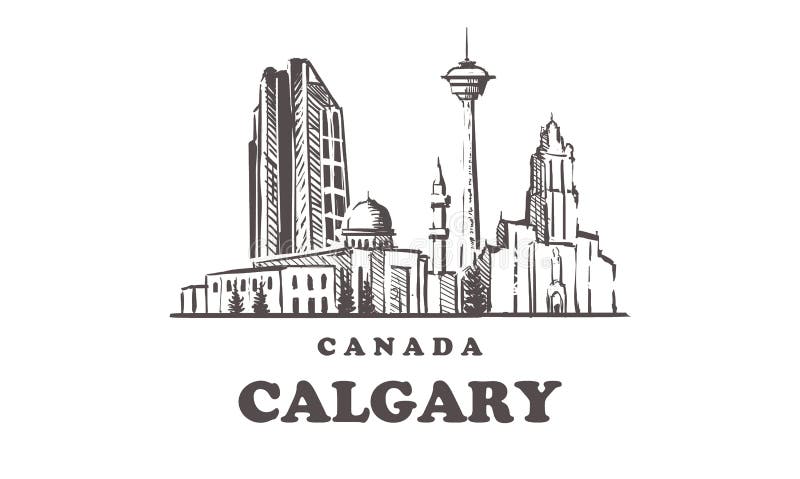 Calgary Tower Illustration stock illustration. Illustration of landmark ...