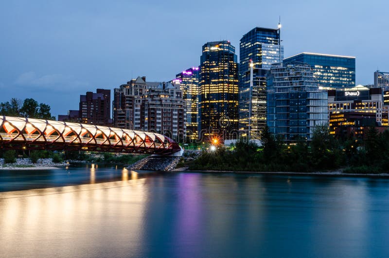 Calgary Skyline and Bow River Editorial Image - Image of canada, water ...