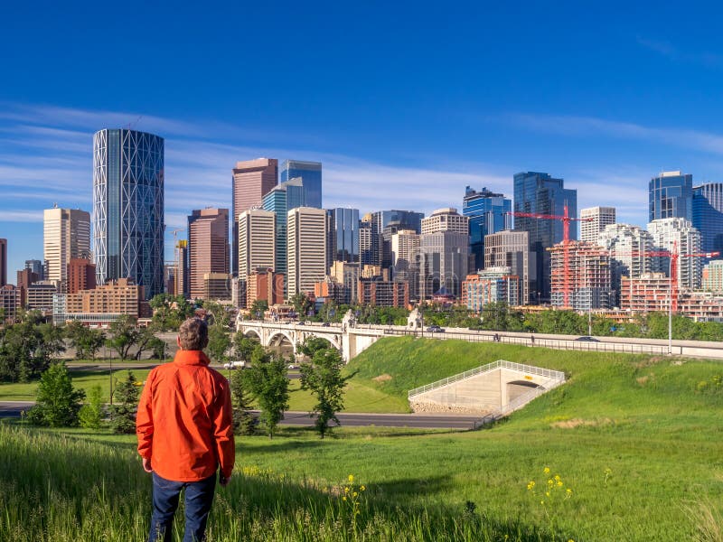 Panorama of Calgary S Skyline Along the Louise Bridge Editorial Photo ...