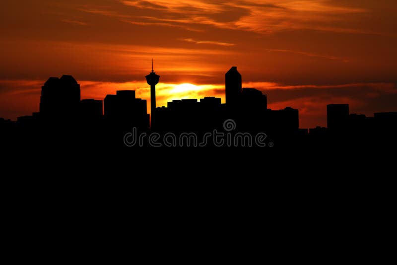 Calgary at sunset stock illustration. Illustration of sunrise - 2783896