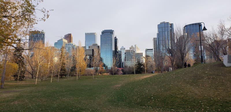 Calgary at Sunset stock image. Image of fall, view, sunset - 135410045