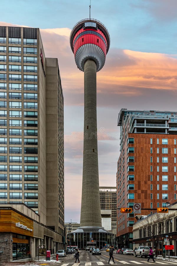 Calgary Tower, Alberta, Canada. Editorial Image - Image of drap ...
