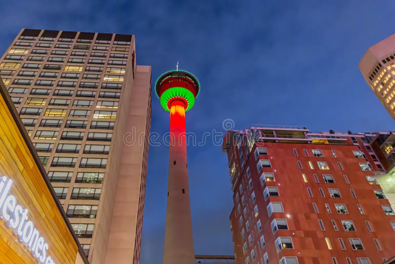 Calgary Tower, Core Downtown, Alberta, Canada. Editorial Photography ...