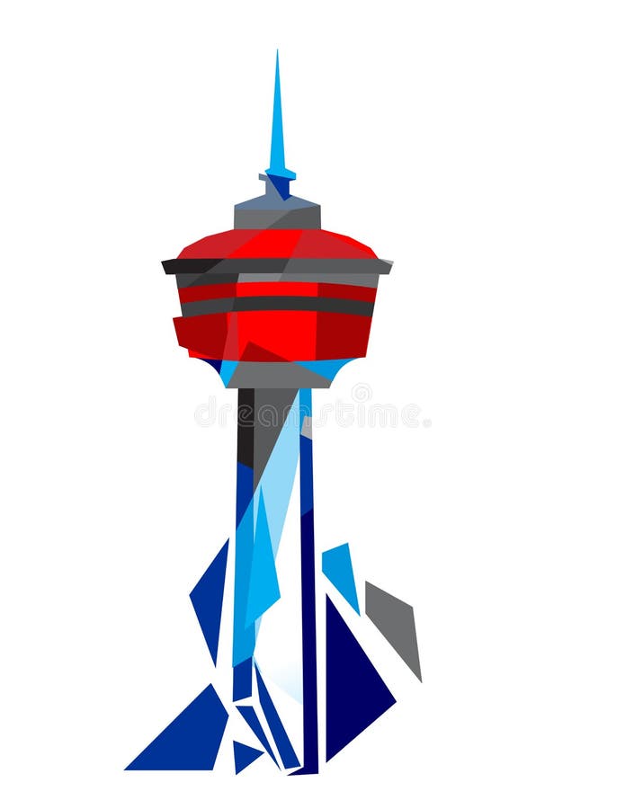 The Calgary Tower on Different Illustration Styles Stock Illustration ...