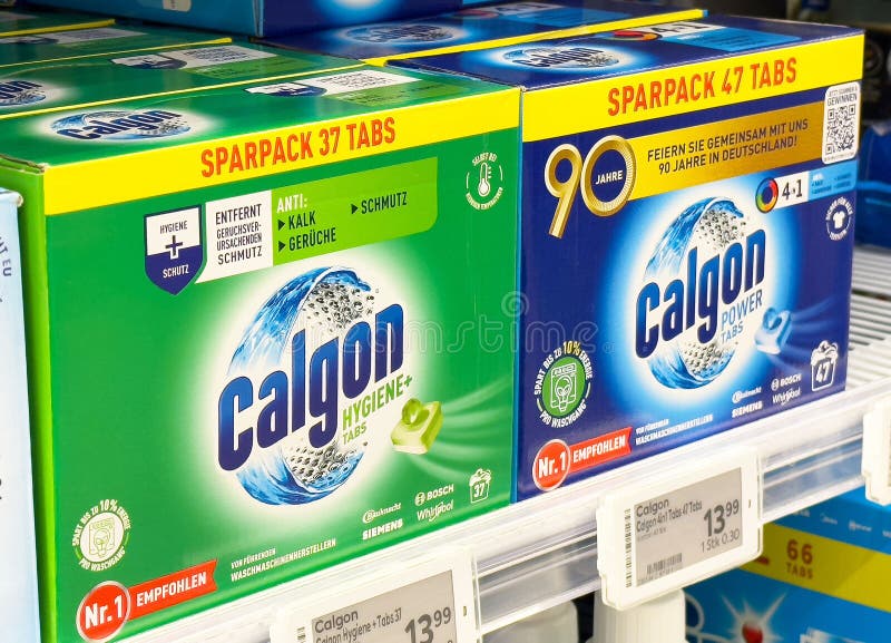 Calgon Dishwasher Tablets Display in German Supermarket Aisle Editorial ...