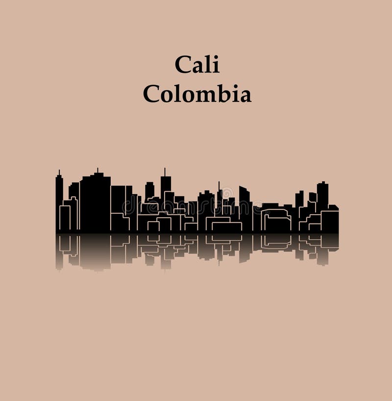 Cali, Colombia City Silhouette Stock Vector - Illustration of design ...