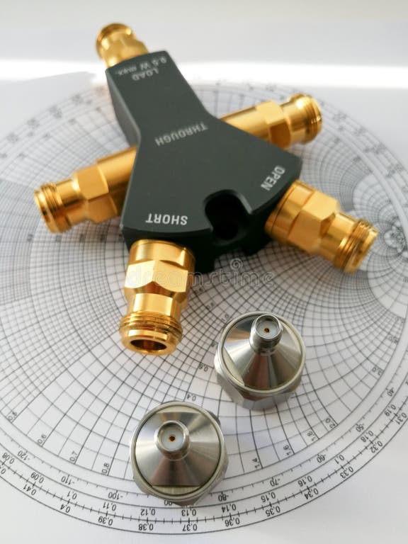 Calibration Kit for RF VNA in Front of Smith Chart Stock Photo - Image ...