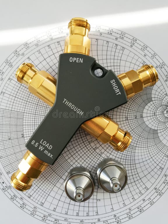 Calibration Kit for RF VNA in Front of Smith Chart Stock Photo - Image ...