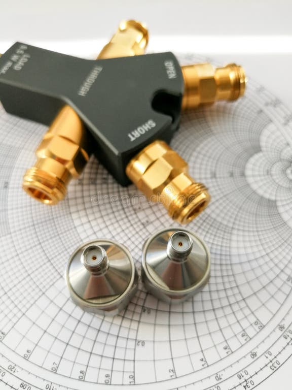 Calibration Kit for RF VNA in Front of Smith Chart Stock Photo - Image ...