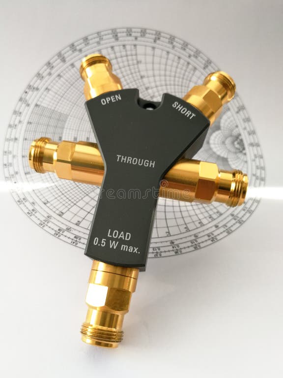 Calibration Kit for RF VNA in Front of Smith Chart Stock Image - Image ...