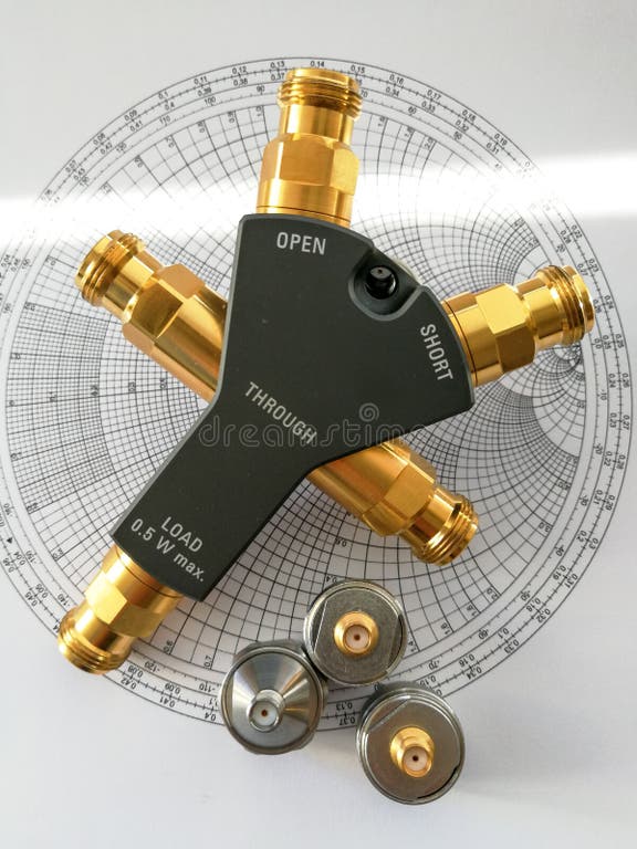 Calibration Kit for RF VNA in Front of Smith Chart Stock Photo - Image ...