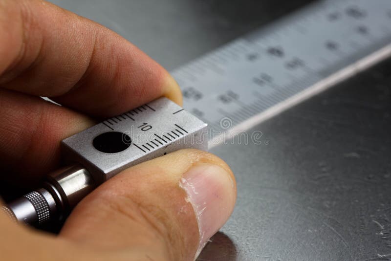 Calibration Outside Micrometer With Gage Block Stock Image Image Of
