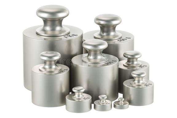Calibration Weights, Scale Weight Set, 3D Rendering Stock Illustration ...