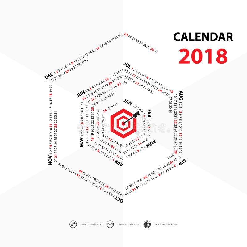 Calibre De 2018 Calendriers Calendrier De Forme De Triangle Calendrier ...