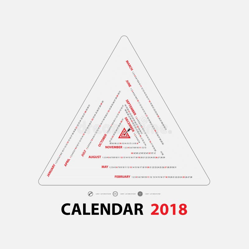 Calibre De 2018 Calendriers Calendrier De Forme De Triangle Calendrier ...