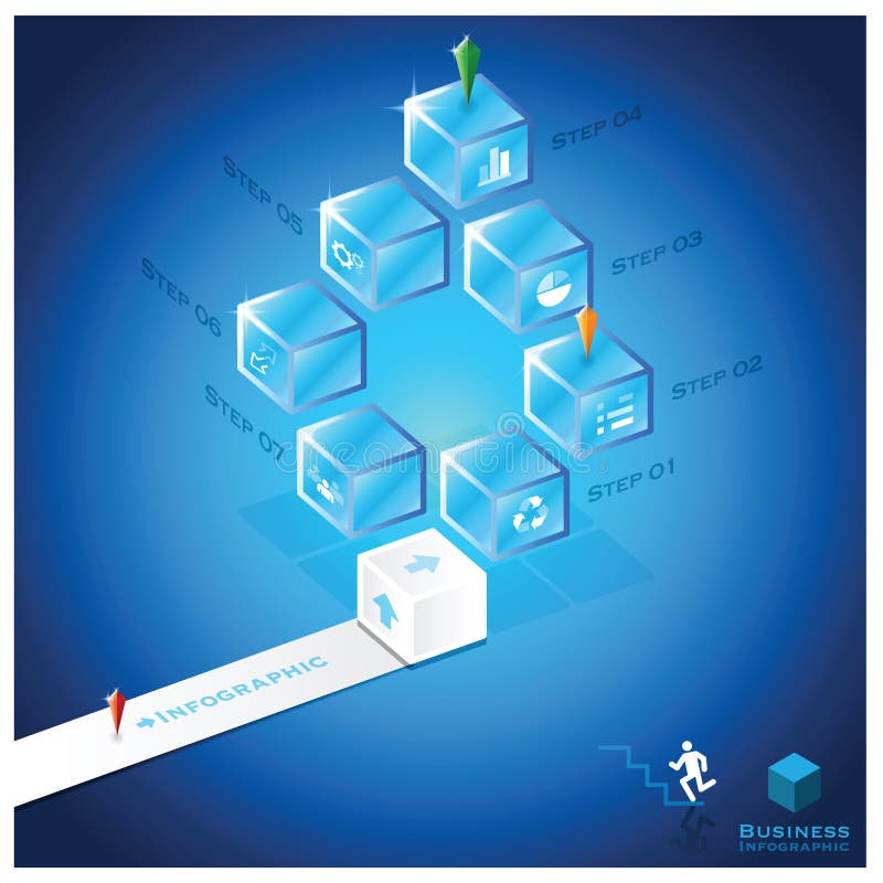 Calibre De Conception D'Infographic D'affaires De Cube En Escalier ...