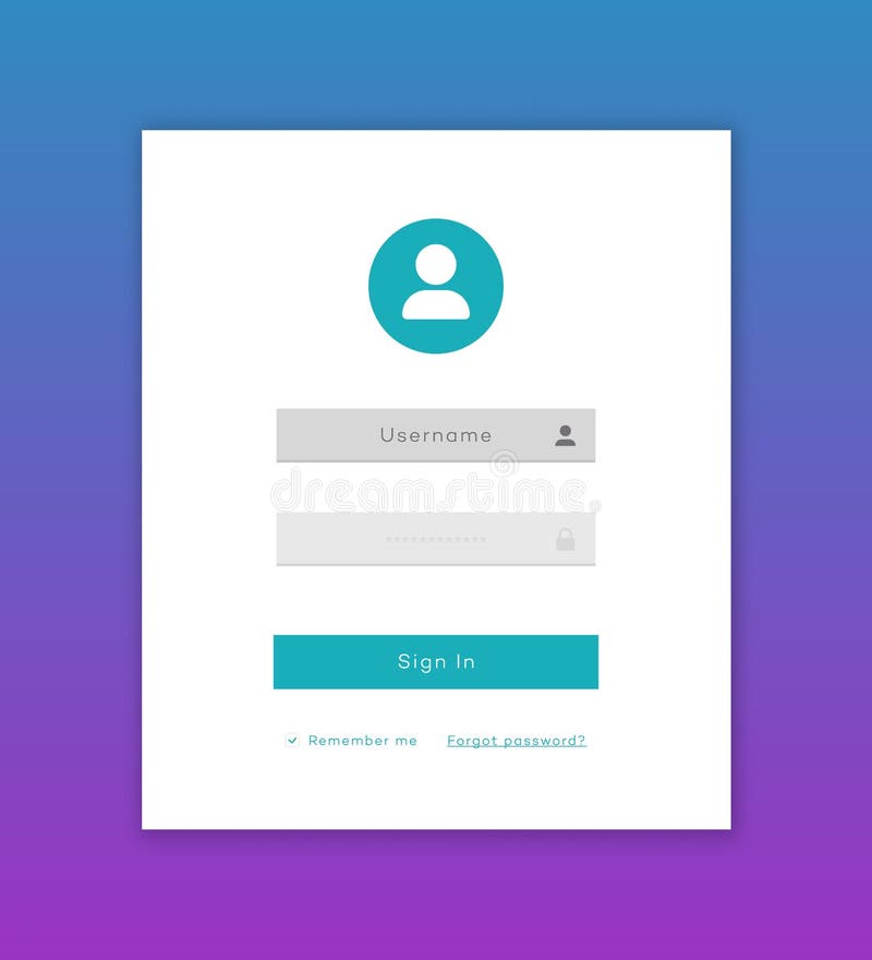 Calibre De Page De Forme De Login De Vecteur Illustration de Vecteur ...
