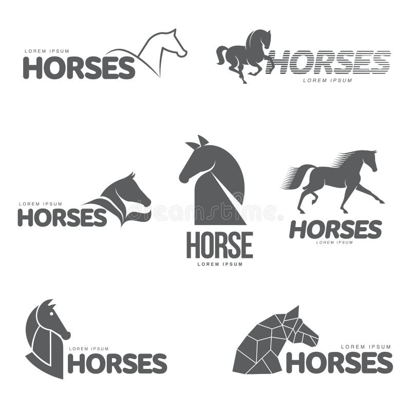 Calibre Graphique De Logo De Profil De Cheval Illustration Stock ...