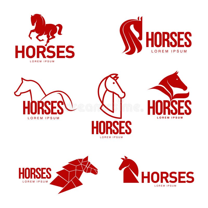 Calibre Graphique De Logo De Profil De Cheval Illustration Stock ...