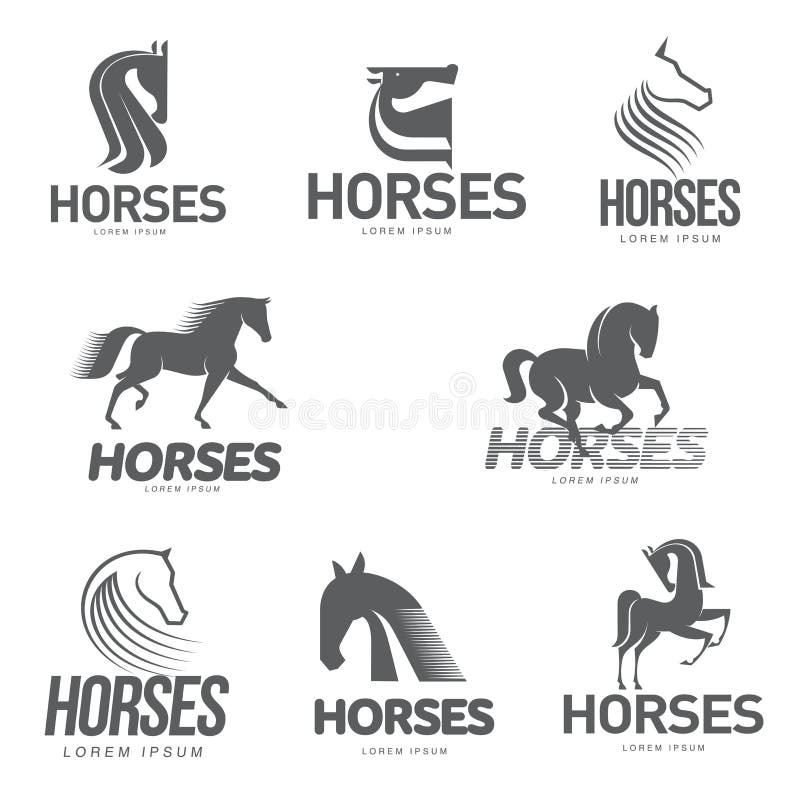 Calibre Graphique De Logo De Profil De Cheval Illustration Stock ...