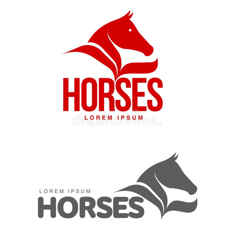 Calibre Graphique De Logo De Profil De Cheval Illustration Stock ...
