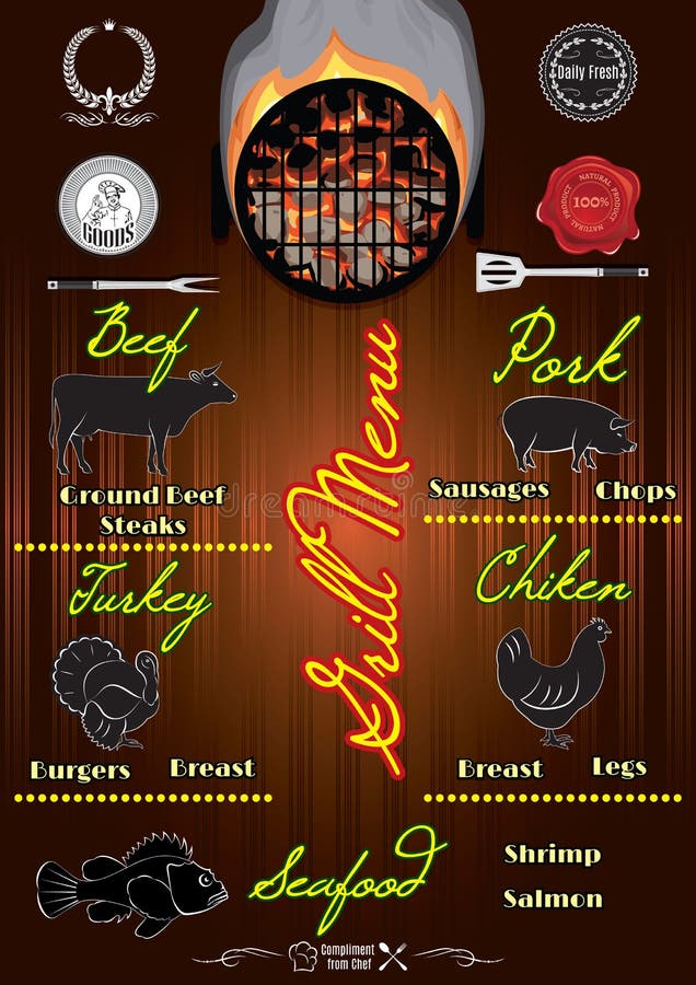 Calibre Pour La Couverture Du Menu Avec Le Feu Illustration de Vecteur ...