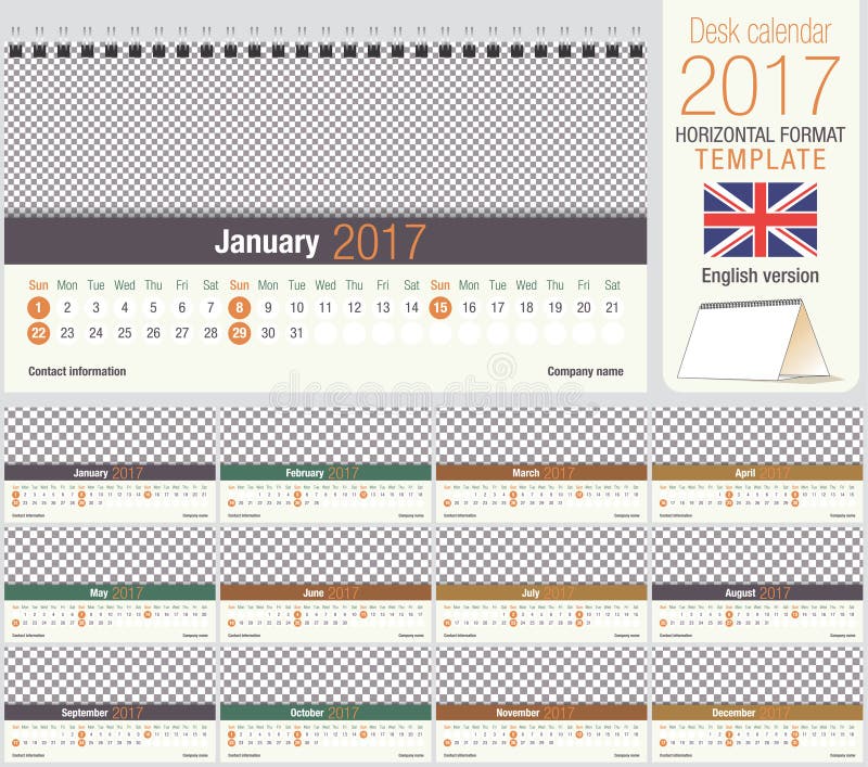Calibre 2017 Utile De Calendrier De Triangle De Bureau Illustration de ...