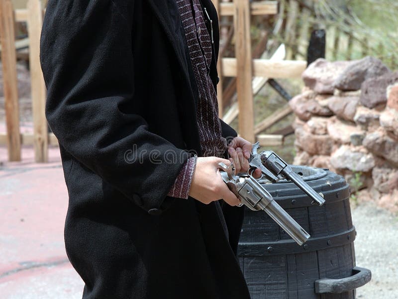 Calico Gunfighter 18 stock image. Image of revolver, person - 96721