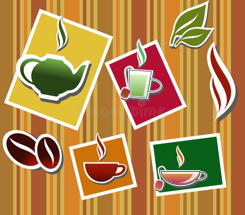 Caliente las bebidas ilustración del vector. Ilustración de grupo ...
