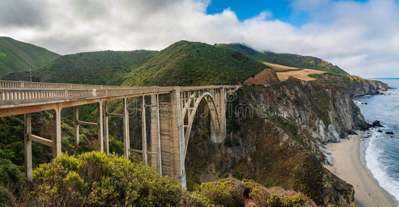 California Bixby Bridge in Big Sur Monterey Stock Photo - Image of ...