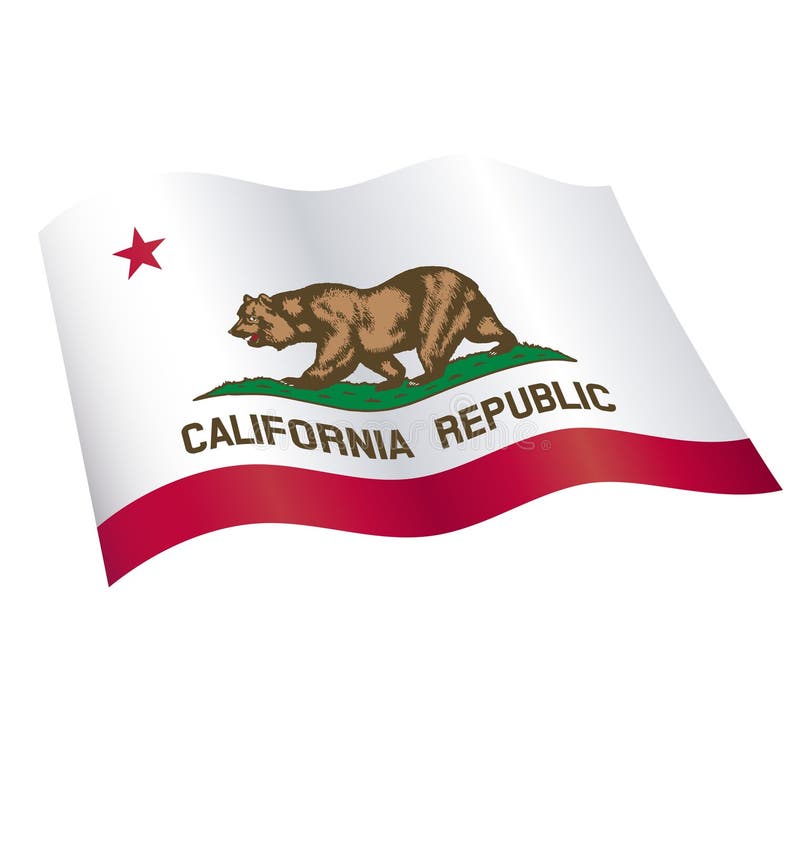 California Ca State Flag Flying Waving Stock Vector - Illustration of ...
