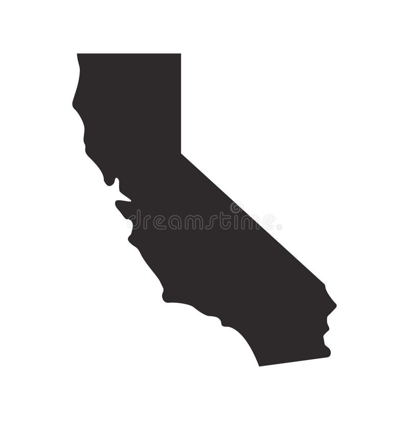 California Ca State Map Shape Silhouette Simplified Stock Vector ...
