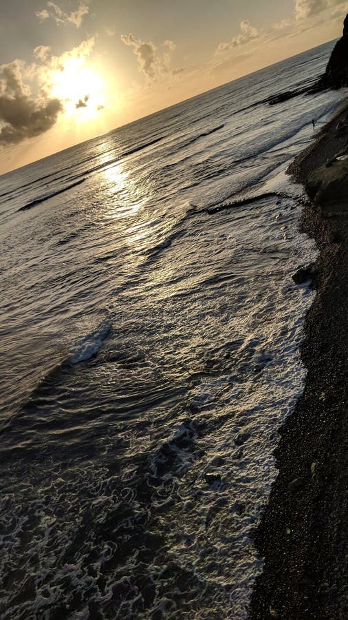 California Coastal Sunset Dutch Angle Stock Photo - Image of horizon ...